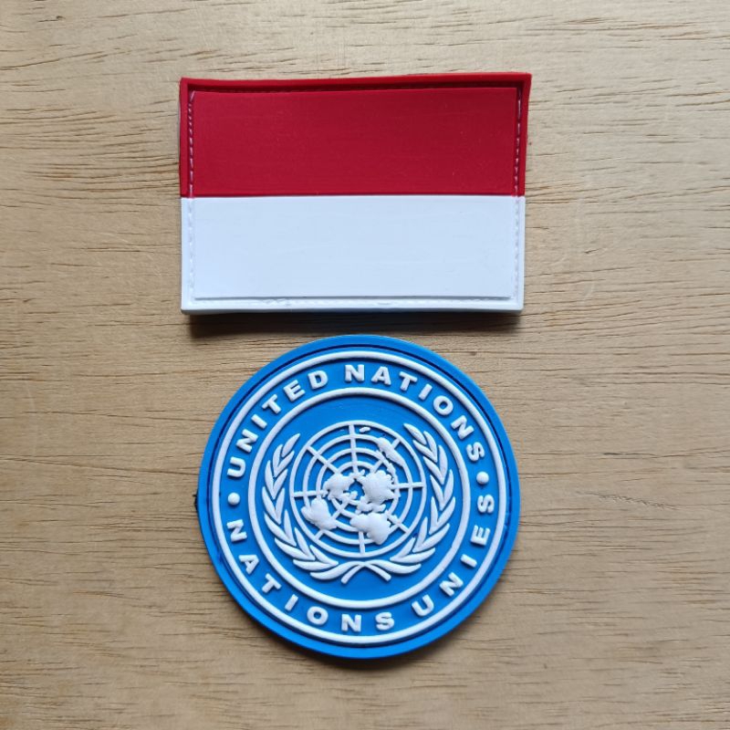 Jual patch rubber logo bendera merah putih plus pbb unifil satu set ...