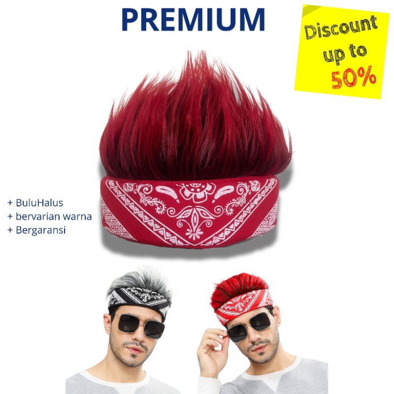Jual Topi Paisley rambut palsu Premium topi rambut palsu topi gaya ...