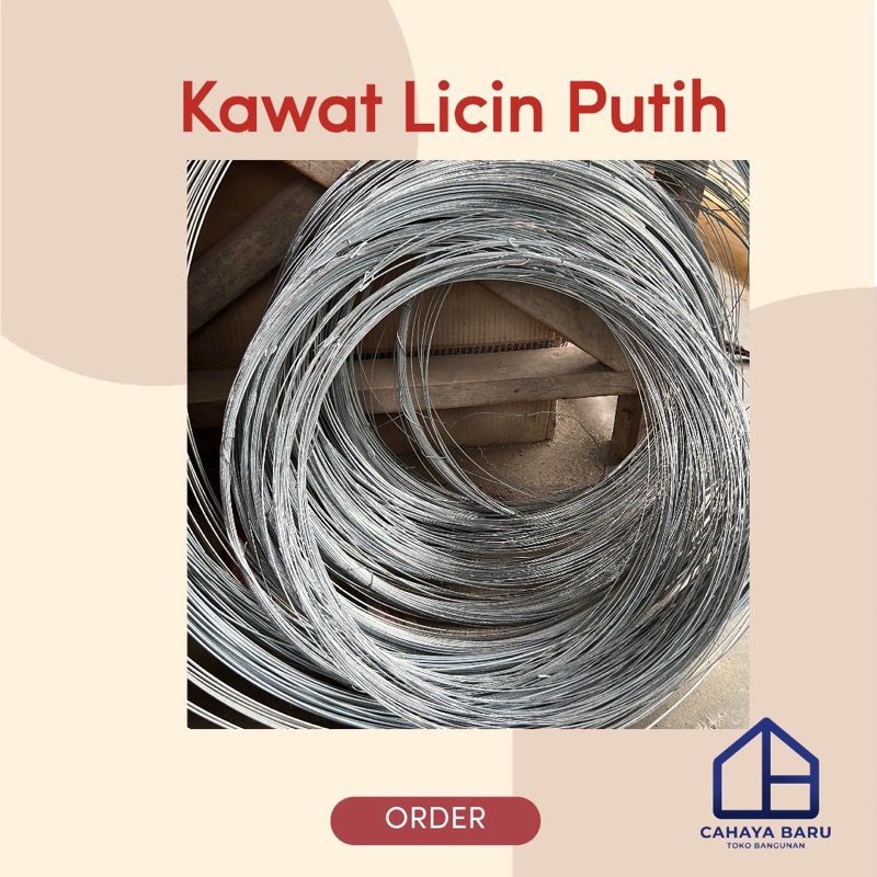 Jual Kawat Licin Putih Ukuran No 14 16 18 BWG Eceran 1 Ons Kawat Galvanis Kawat Seng Galvanis ...