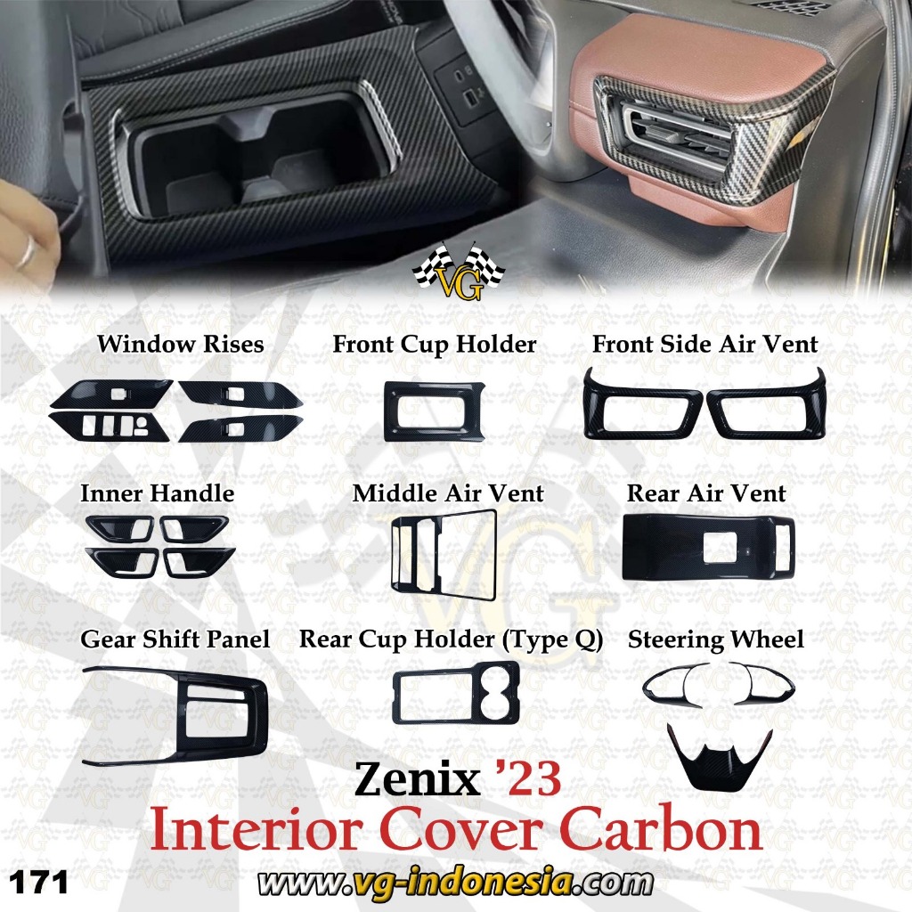 Jual Innova Zenix 2023 2024 - Interior & Eksterior Cover Panel Carbon ...