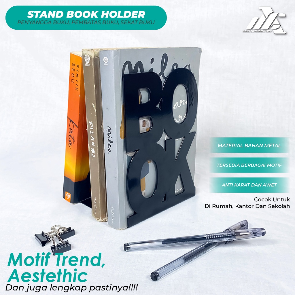 Jual Book End Besi - Penyangga Buku Pembatas Buku Bahan Besi Tebal ...