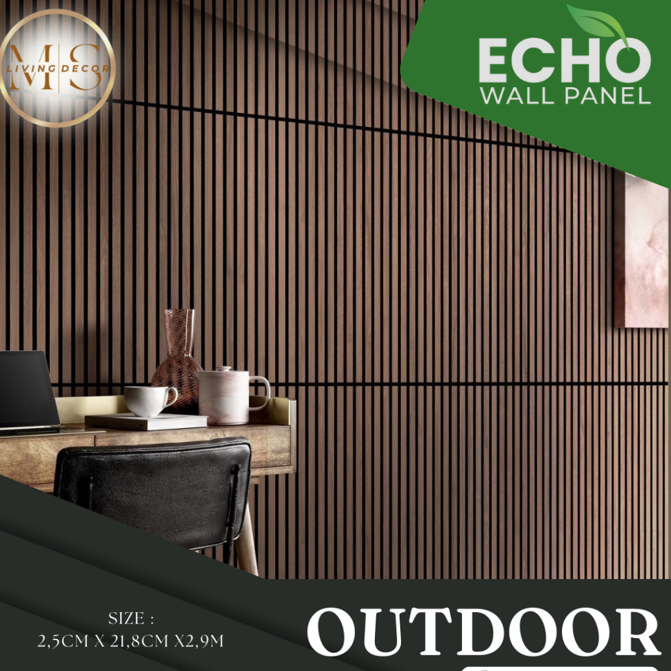 Jual ECHO WALL PANEL OUTDOOR / WPC MOTIF KAYU / KISI KISI WALLPANEL OUTDOOR | Shopee Indonesia