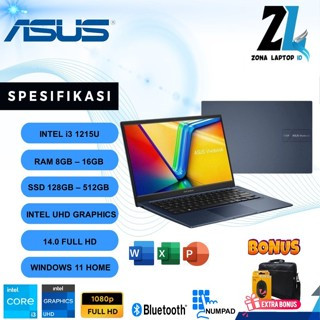 Jual Laptop Bisnis Asus Vivobook 14 X1404ZA Intel i3 1215U Ram 16GB SSD 512GB Full Hd Windows 11 ...