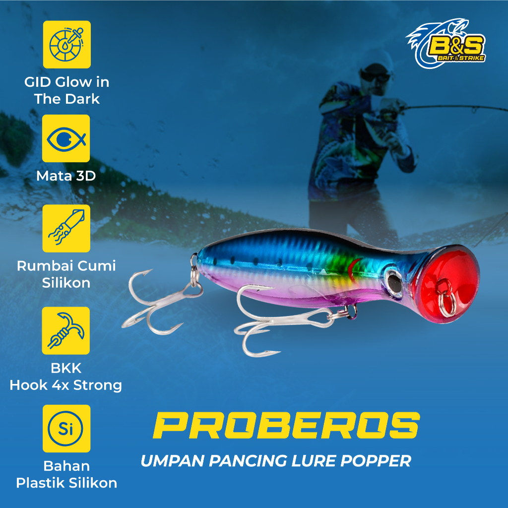 Jual PROBEROS Umpan Pancing Lure Popper 13Cm/43G DW491 LP006 | Shopee Indonesia