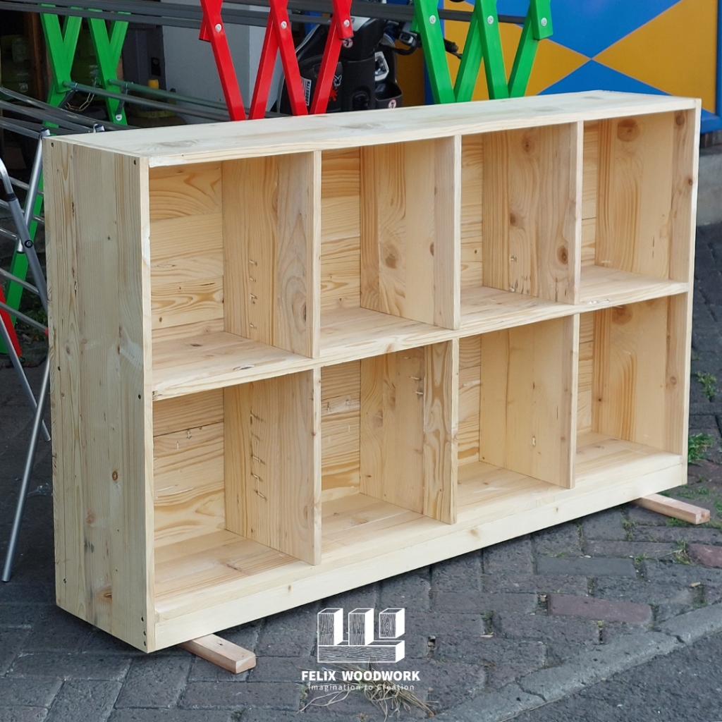 Jual rak buku sekat / lemari tas serbaguna kayu jati belanda | Shopee ...