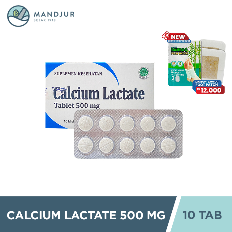 Jual Calcium Lactate 500 mg 10 Tablet - Memenuhi Kebutuhan Kalsium ...
