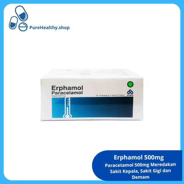 Jual Erphamol Box Isi 100 Kaplet Paracetamol 500mg - Obat Pereda Pusing ...