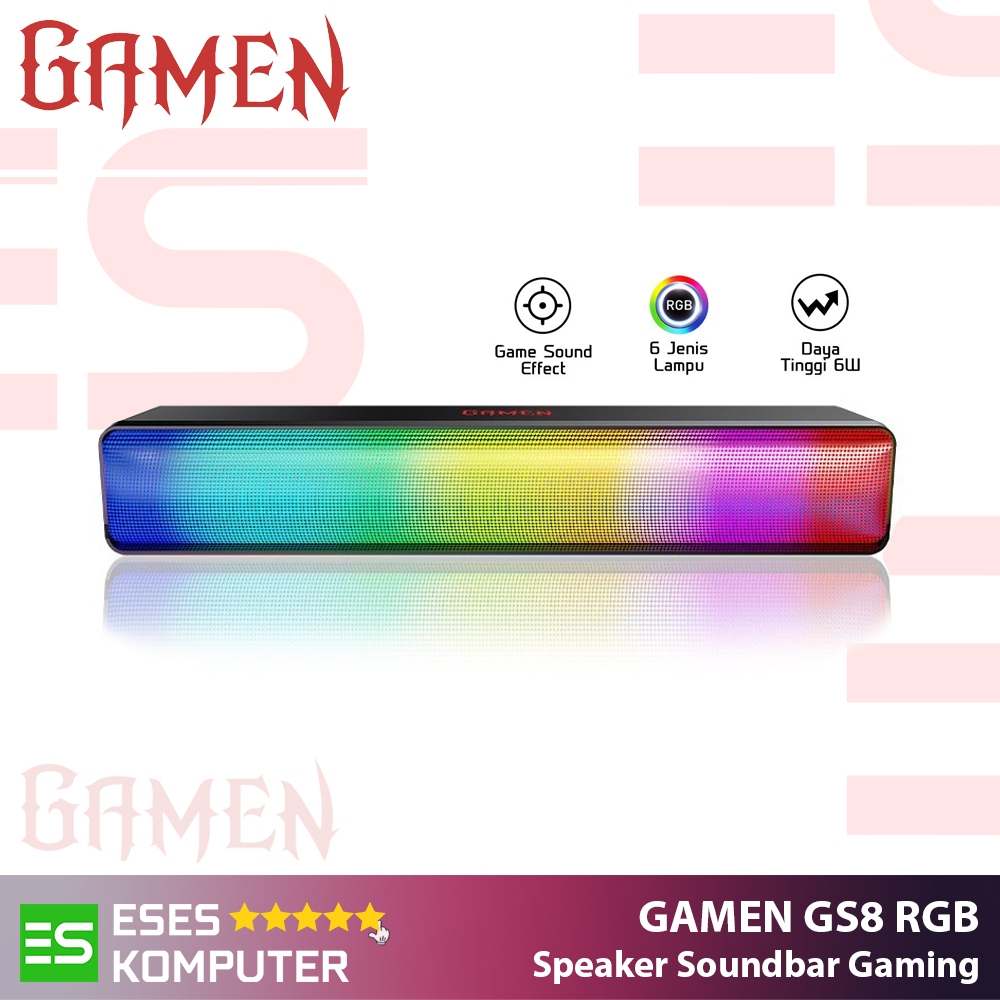 Jual Speaker GAMEN GS-8 GS8 RGB Multimedia Soundbar Gaming | Shopee ...