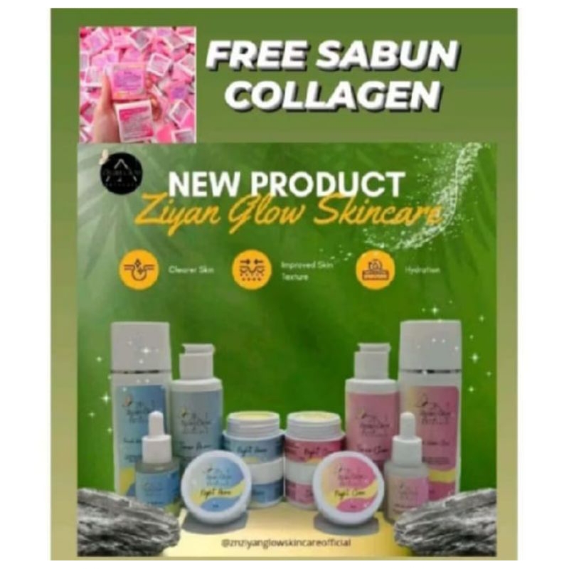 Jual Beli 1 paket ZIYAN glow skincare(free Hadian sabun goceng collagen ...