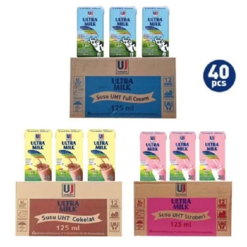 Jual Susu UHT Ultramilk Mini 125 ml isi 40 Pcs Per Karton | Shopee Indonesia