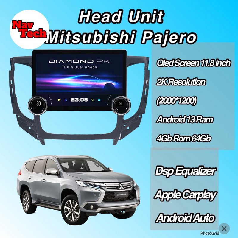 Jual Head Unit Android 11.5 inch Mitsubishi Pajero Qled Screen 2K ...