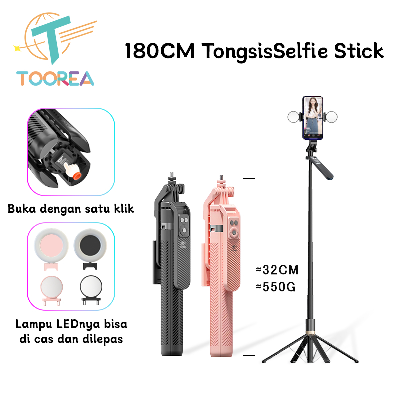 Jual TOOREA Tongsis Selfie Stick 180cm Empat Tripod Kualitas Tinggi ...