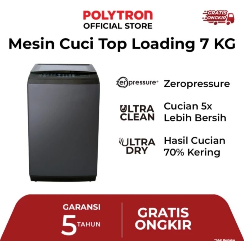 Jual MESIN CUCI POLYTRON 1 TABUNG 7KG LAGUNA ZEROMATIC PAW 7029 ULTRA ...