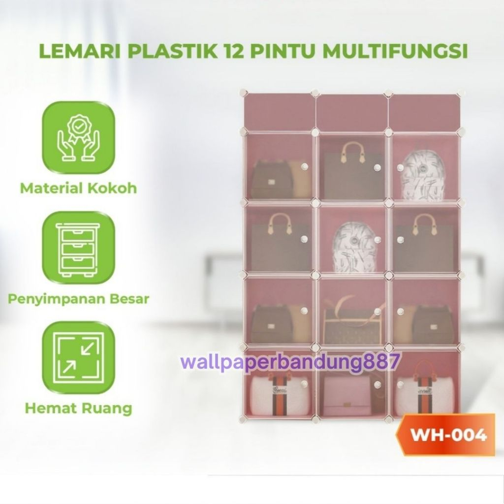 Jual Lemari Tas Pintu Transparan Bahan Plastik PVC - Lemari Plastik 12 ...
