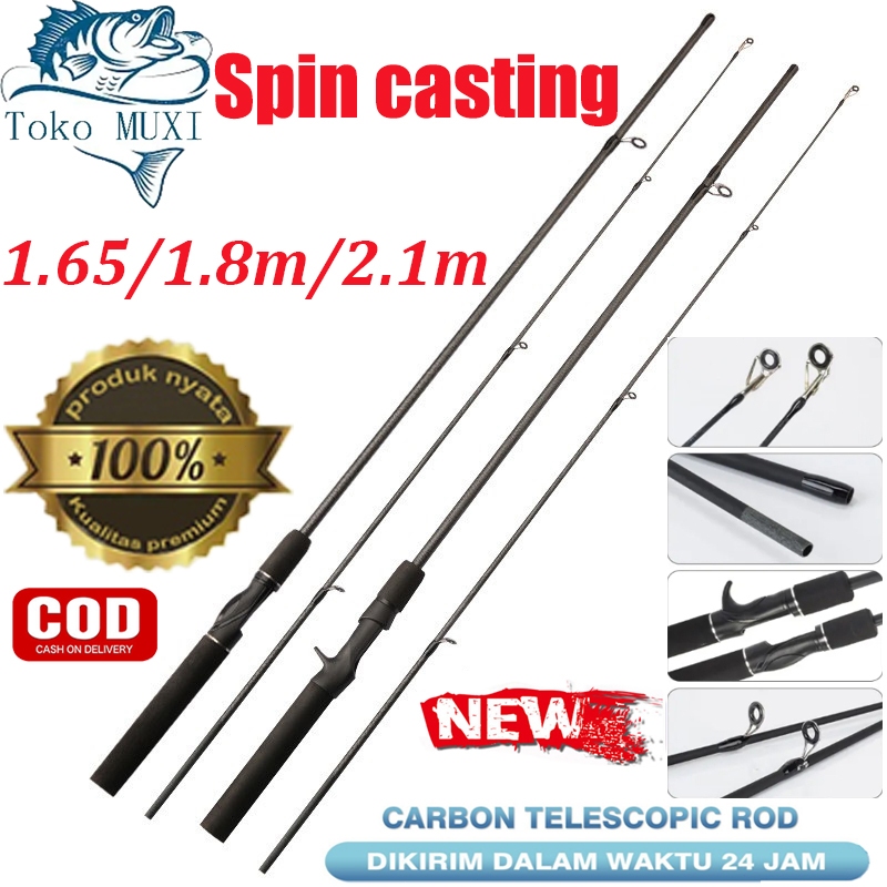 Jual ⚡️Joran Pancing Serat Karbon Joran Pancing Putar dan Casting 2 Bagian Jumper Joran ...