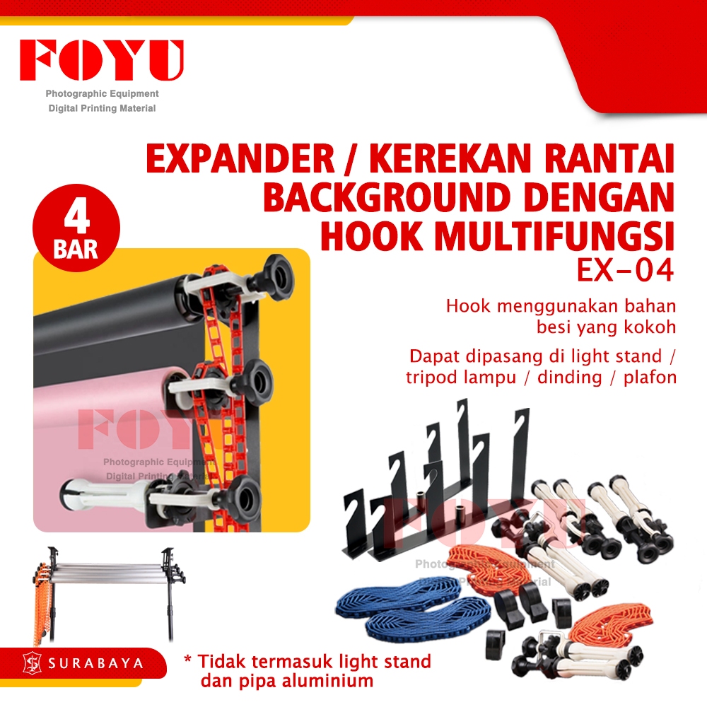 Jual Expander Background Manual Isi 4 Slot Bar Dengan Hook Multifungsi ...