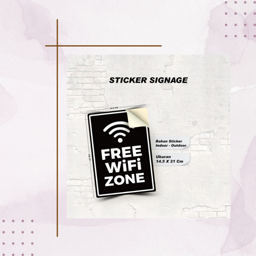 Jual TM - STIKER FREE WIFI ZONE/ MURAH BAHAN VINLY / STIKER UKURAN 14.5 ...