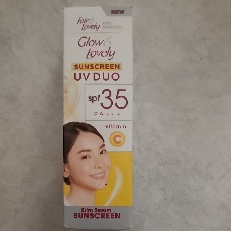 Jual Fair & Lovely Glow & lovely Sunscreen UV Duo SPF 35 PA+++ Vitamin C 20gr/40gr | Shopee ...