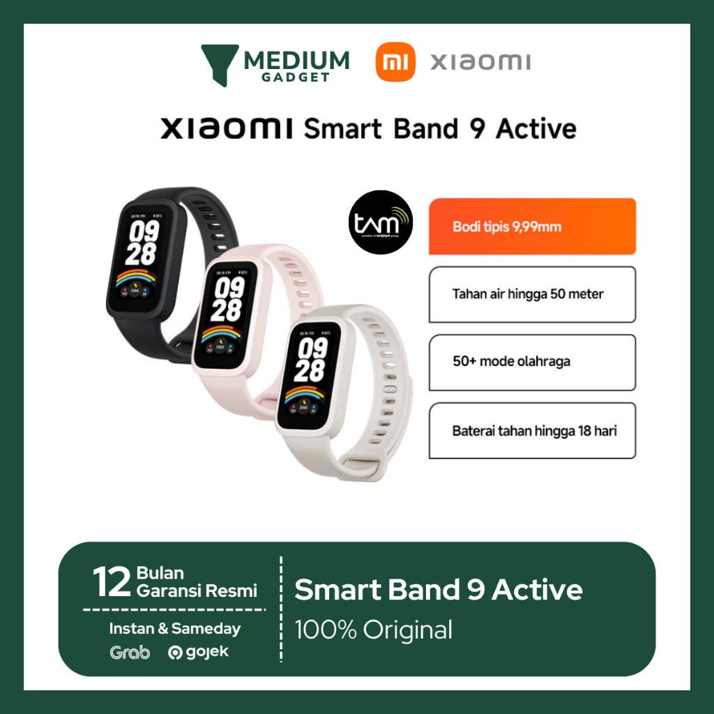 Jual Xiaomi Smart Band 9 Active Smartwatch 60Hz Garansi Resmi TAM ...