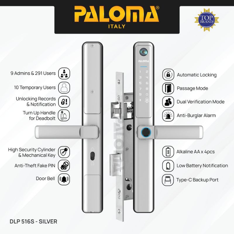 Jual PALOMA Smart Lock Kunci Pintu Digital Slim Door Frame Aluminium ...