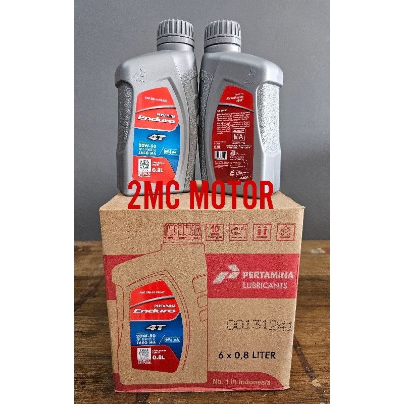 Jual Oli Motor Pertamina Enduro 4T SAE 20W-50 800ML/0.8Liter/(1 Dus isi 6 Botol) Oli Motor Bebek ...