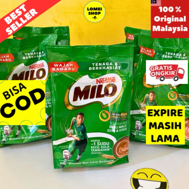Jual MILO 200 Gr MALAYSIA / MILO NEGARA TETANGGA / MILO ASLI | Shopee ...