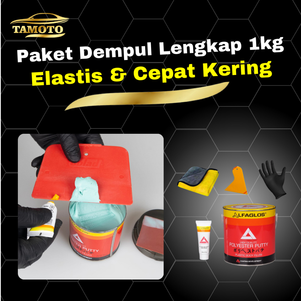 Jual Dempul 1KG Alfaglos Original untuk besi body mobil motor / Dempul ...