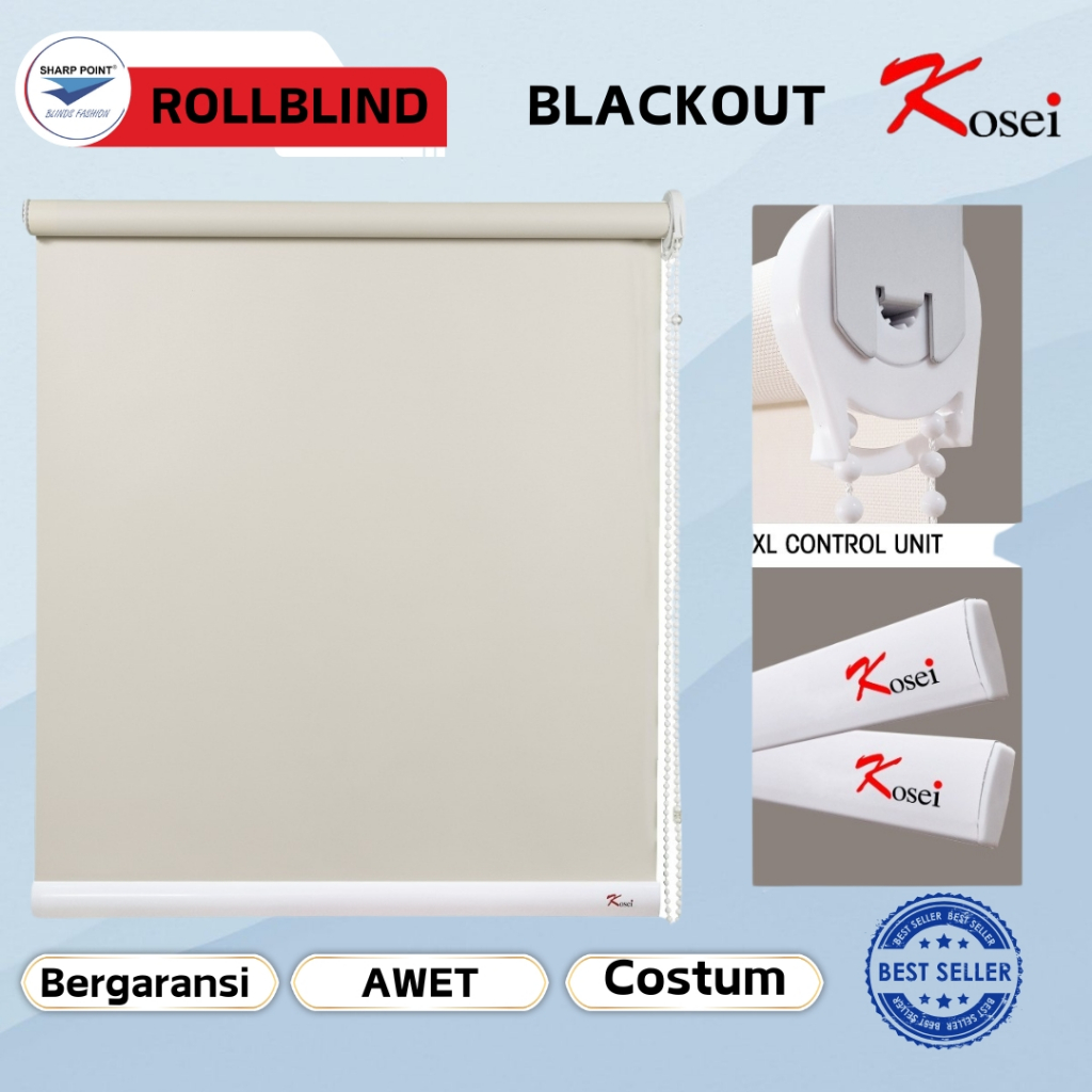 Jual Kosei Roller Blind Blackout COD / Gorden Kantor / Harga per 1cm ...
