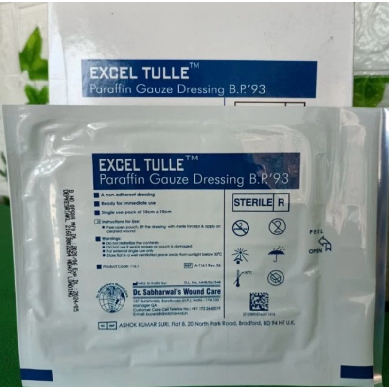 Jual excel tulle 10 cm x 10 cm paraffin gauze dressing sufratule ...