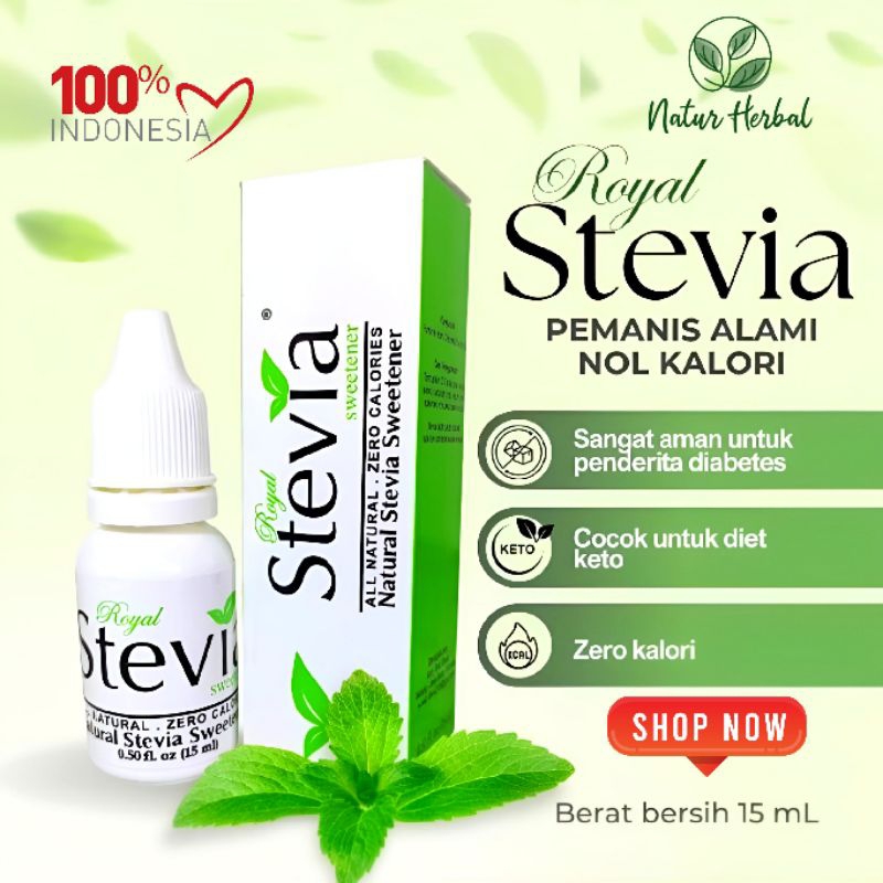 Jual Royal Stevia 15 ml – Pemanis Alami Zero Calori, Stefia Cocok Untuk ...