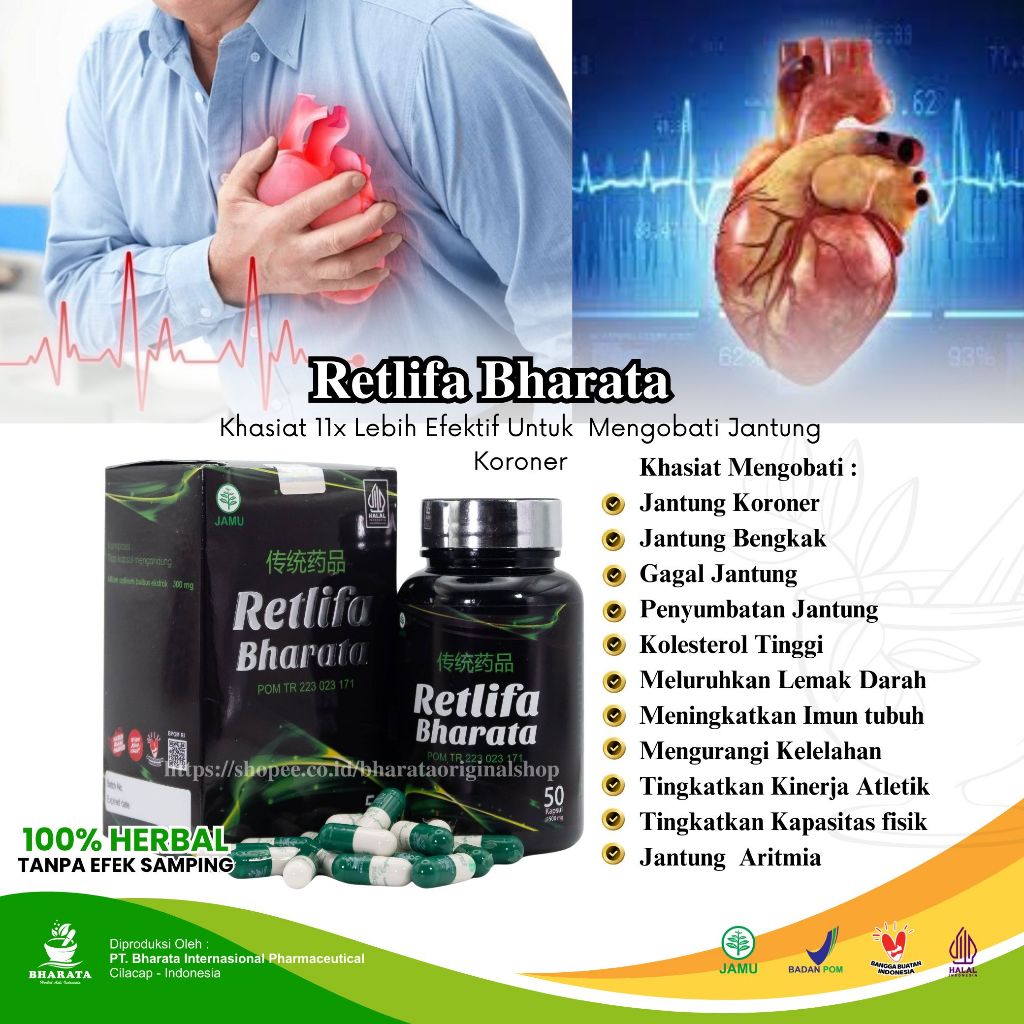 Jual Obat Jantung Koroner Ampuh RETLIFA BHARATA Original Obat Jantung ...