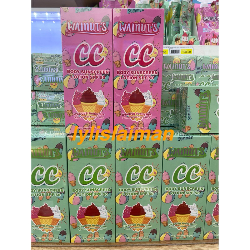 Jual Walnuts CC Body Sunscreen Lotion SPF 50 PA+++ 200ml Original ...