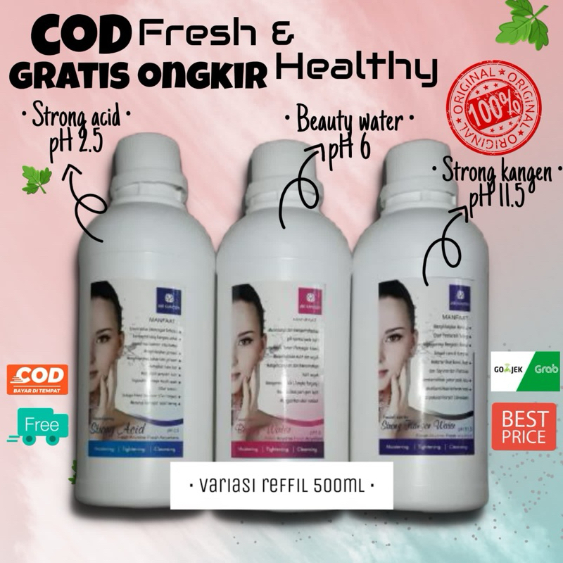 Jual Water acidic pH2,5~Beauty water pH6~Strong water pH11,5 (500ml 100 ...