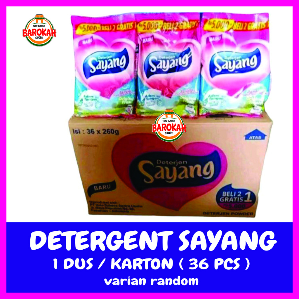 Jual 1 DUS Detergen Sayang 5000an - isi 36 Pcs | Shopee Indonesia