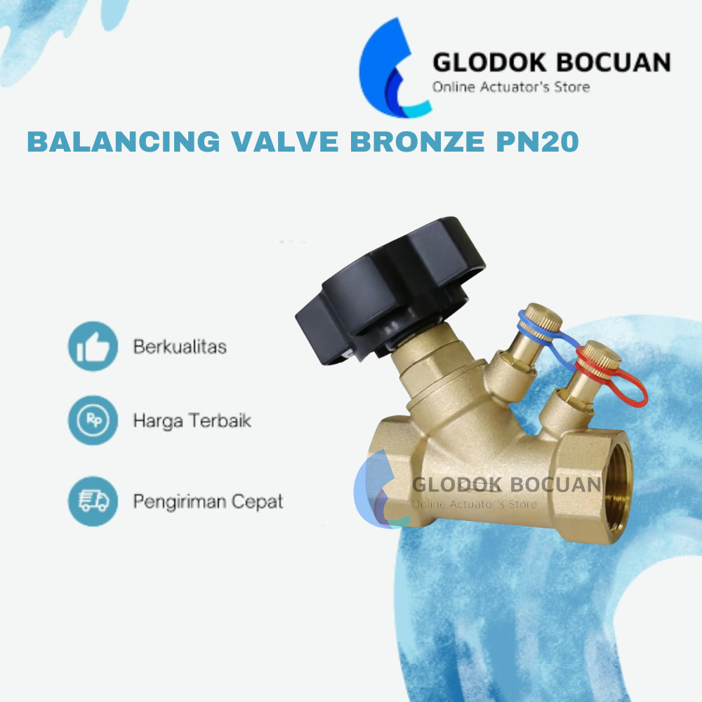 Jual 3/4'' Bronze Balancing Valve PN20 DN20 Drat 3/4 Inch | Shopee ...