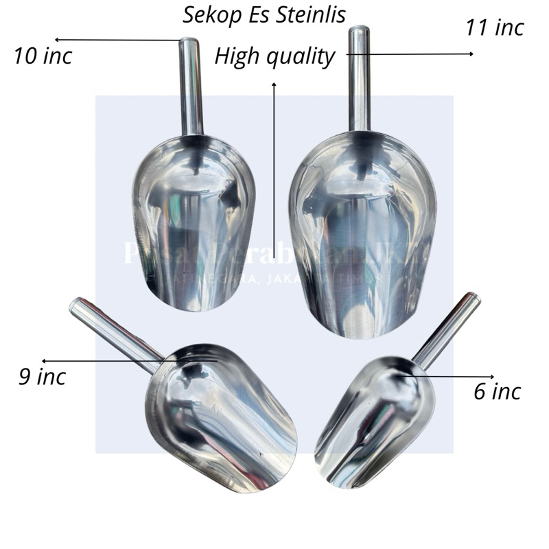 Jual SKOP ES BATU BERAS TEPUNG STAINLESS STEEL 6 , 9 , 10 , 11/ SENDOK ...