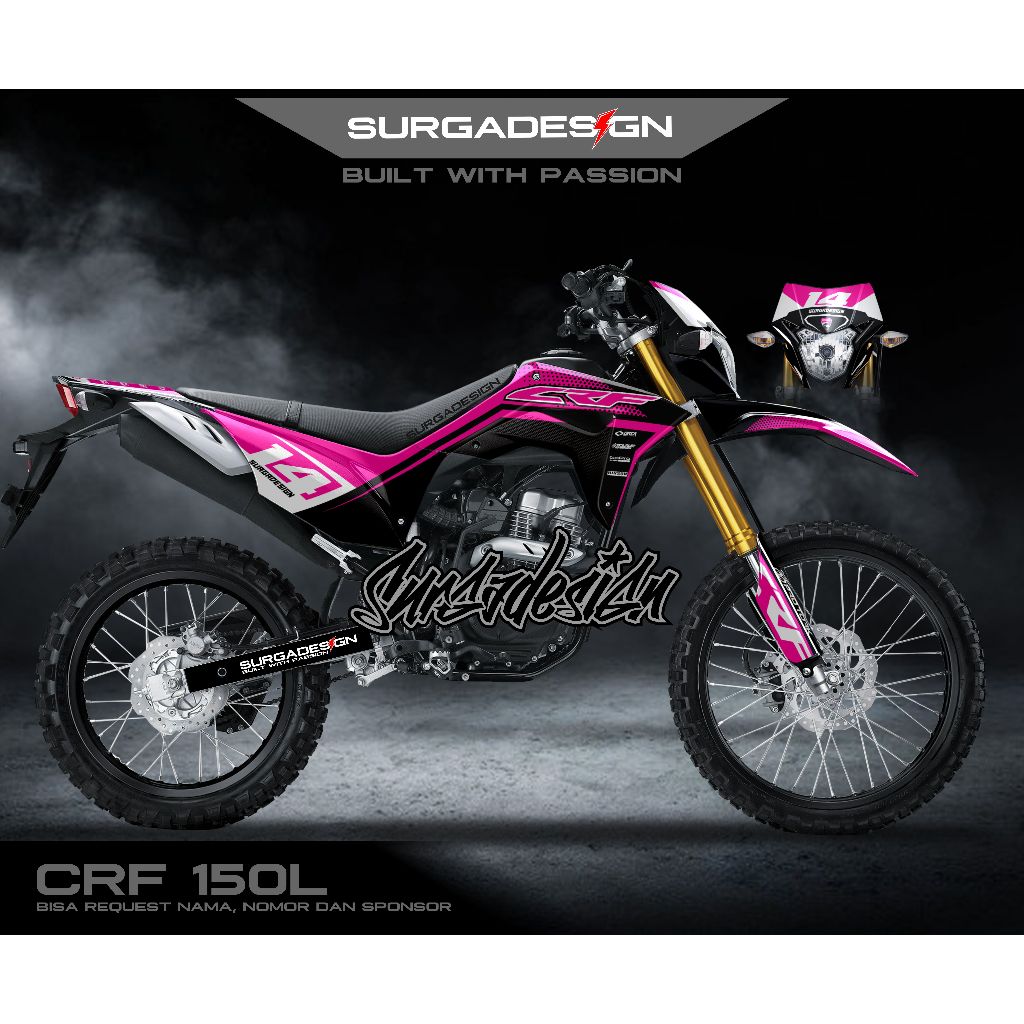 Jual DECAL CRF CUSTOM, STIKER CRF KEREN HITAM, DECAL CRF, STICKER CRF ...