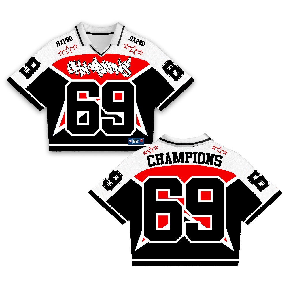 Jual JERSEY BOXY DXPRO 69 Black Star Champions | Shopee Indonesia