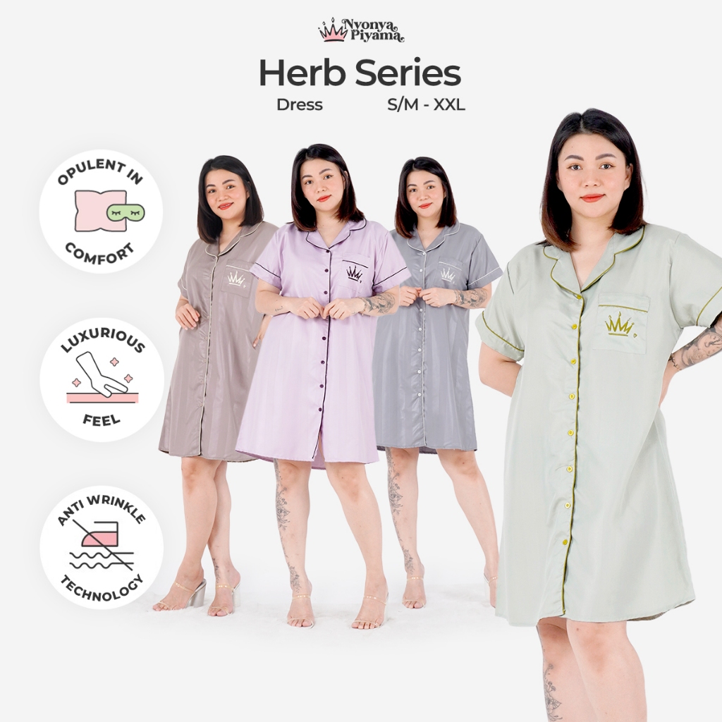 Jual [BEST SELLER] Nyonya Piyama Poly Bamboo Dress / Daster (Polos Herb ...