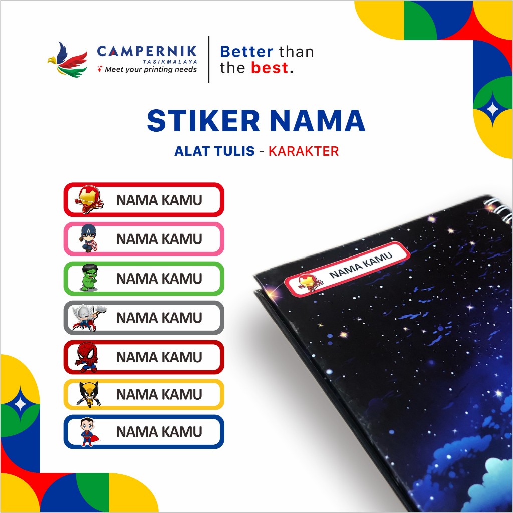 Jual 100 PCS STICKER ALAT TULIS COSTUM NAMA / STICKER PULPEN / STICKER ...