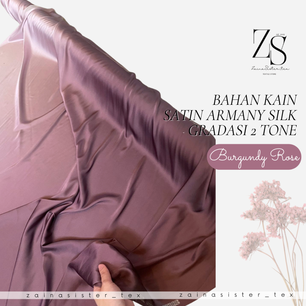 Jual Kain Satin Gradasi 2 Warna 2 Tone Armnyy Silk Ombre Warna Burgundy ...