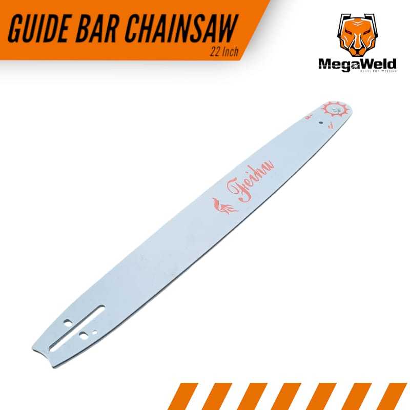 Jual Guide bar chainsaw 22" 20" gigi 43T plat iron plat besi guide bar ...