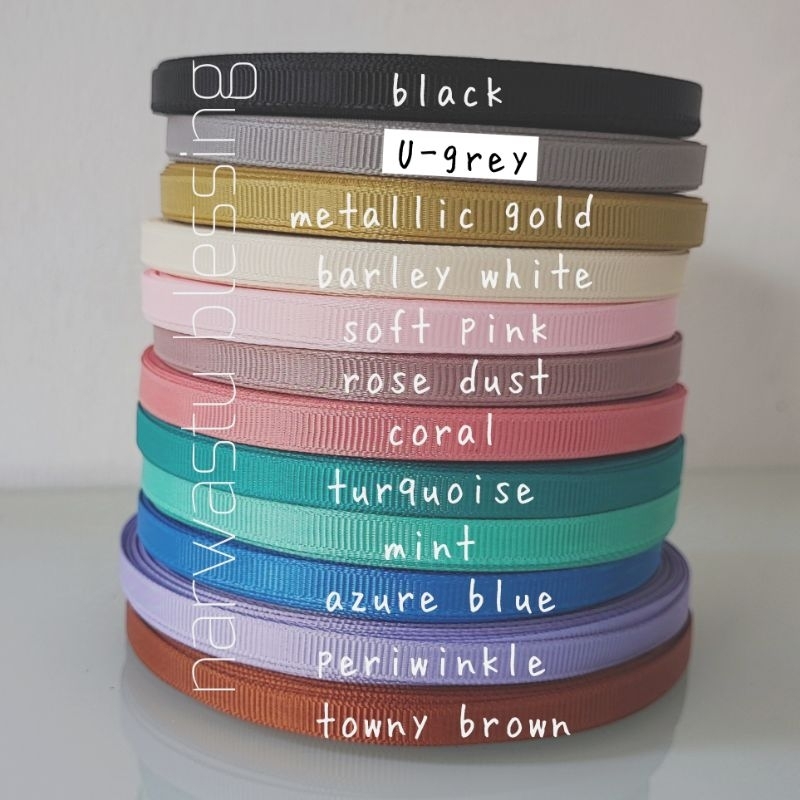 Jual 25 yard Pita grosgrain pita salur pita garis 6mm ( 1/4 inchi ...