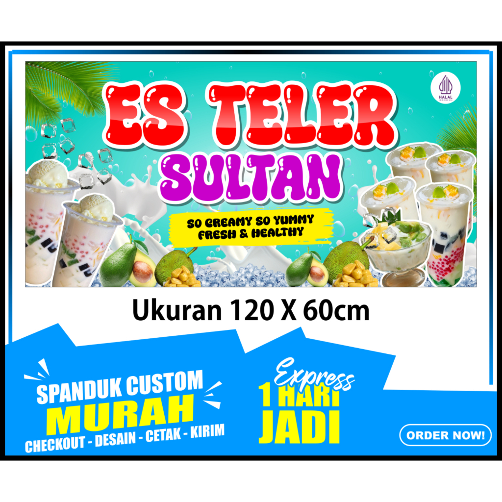Jual Banner ES TELER SULTAN, Spanduk ES TELER, ukuran 120x60 cm, COD / Banner ES TELER SULTAN ...