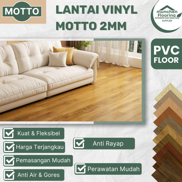 Jual Lantai Vinyl MOTTO Tebal 2mm (1 Box Isi 24 Lembar : 3,34m2) Wood Series - MOTTO - | Shopee ...