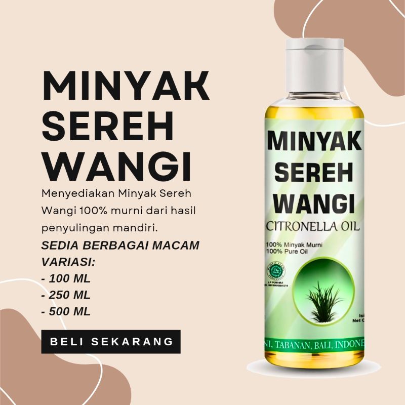 Jual Minyak Sereh Wangi - Citronella Oil | Minyak Sereh Wangi 100% Murni | 100 ML | 250 ML | 500 ...