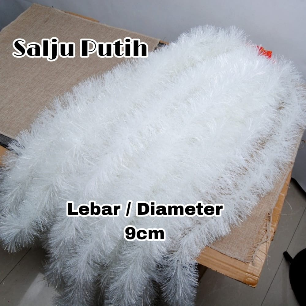 Jual Slinger Natal Putih tebal 8 cm / Tinsel rumbai hias natal putih ...