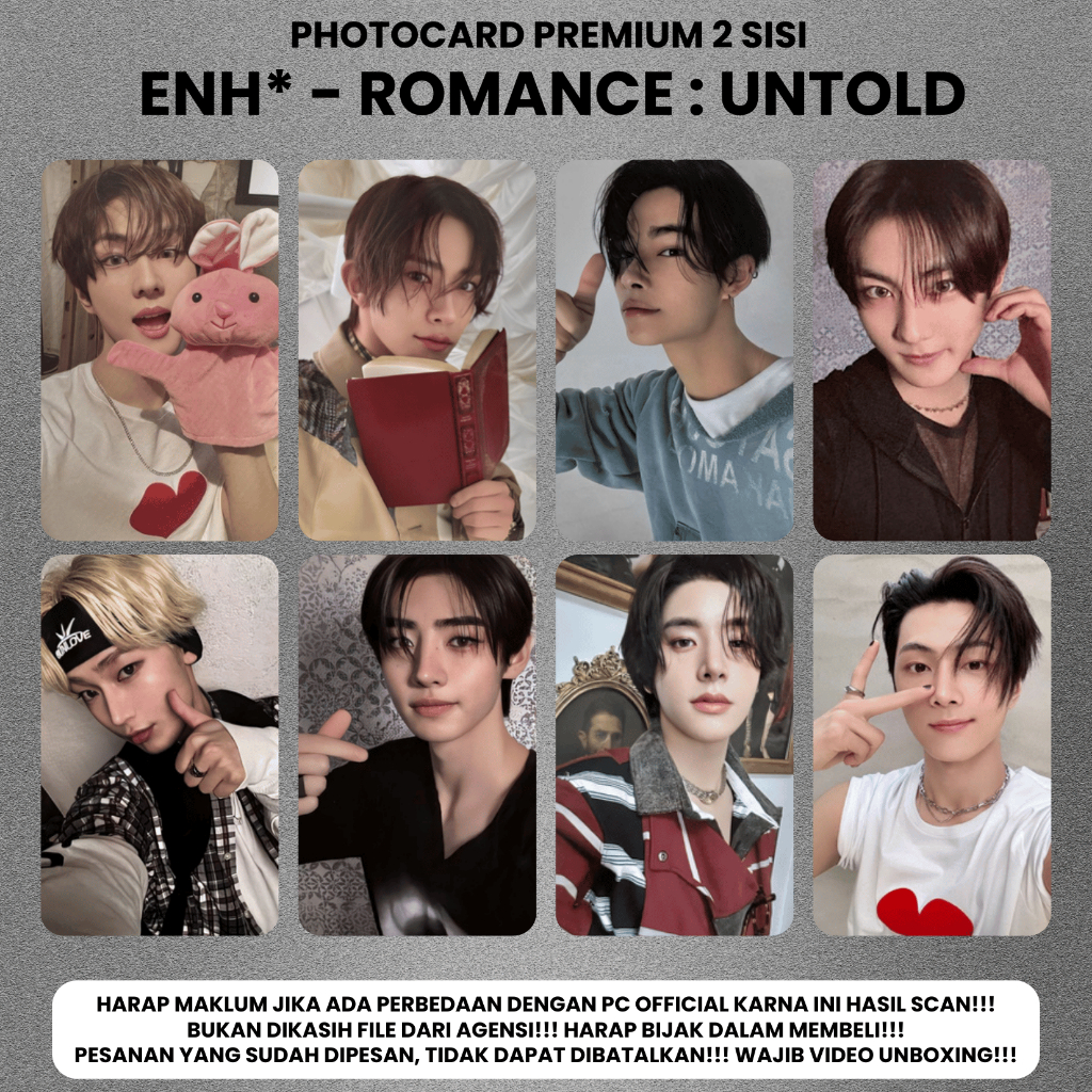 Jual (ISI 7 PCS) Photocard ENH*A ROMANCE UNTOLD XO - PC 2 SISI KPOP Premium fotocard Merch ...