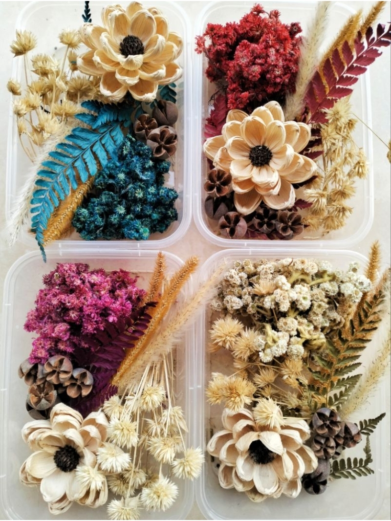 Jual [ Termurah ] PAKET BOX BUNGA KERING rustic hiasan mahar kerajinan ...