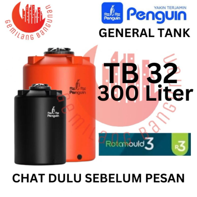 Jual Tangki Air Penguin / Toren Air Penguin TB 32( 300 Liter )- Tipe ROTA3 | Shopee Indonesia